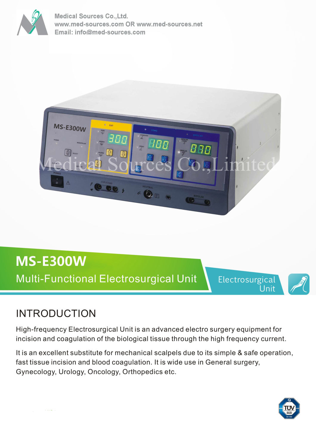 (MS-E300W) Surgical Medical Esu Portable High Frequency Smart ...